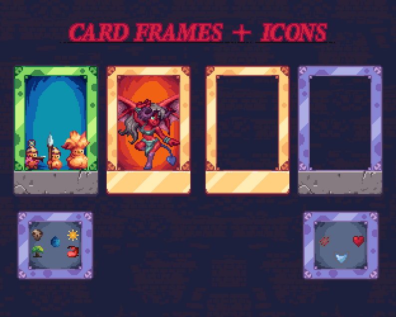 17 Fantasy Characters Sprites + Game Cards Pack by Merly23