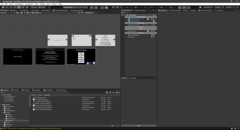 Unity Game Template by Teamon