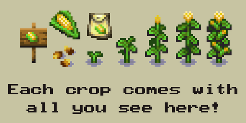 Pixel Art Icon Sprites & Object Set - Farming Crops #1 by Seliel the Shaper