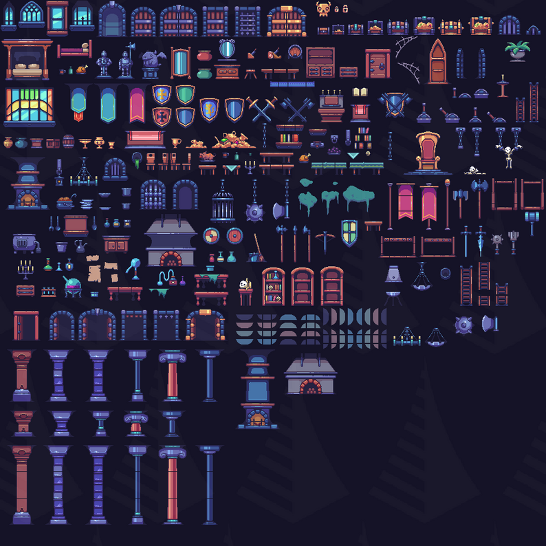 Medieval PixelArt Props by BlackSpire Studio