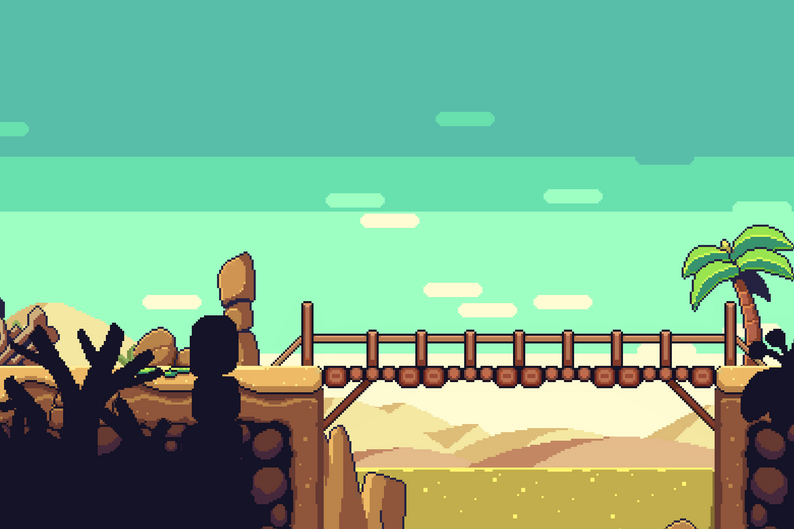 Desert Pixel Art Environment by BlackSpire Studio