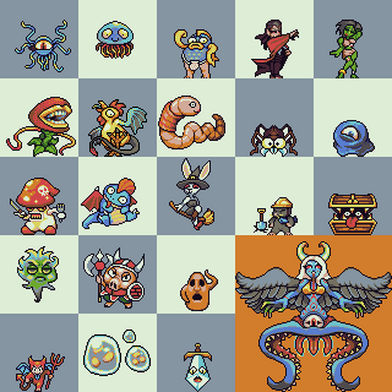 Lucky Bestiary - 100 Retro Pixel JRPG Enemies by LuckyCassette