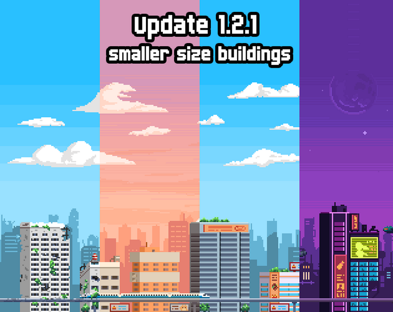 Pixel Sidescroller Background City by DyLESTorm