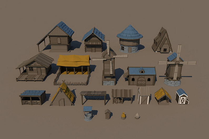 Medieval Farm 3D Low Poly Pack by Free Game Assets (GUI, Sprite, Tilesets)