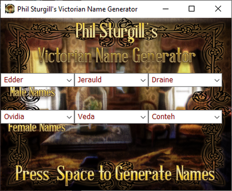 Victorian Name Generator by Nuallán
