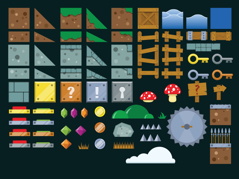 Platform Game Tile Set Pack - Free by Jamie Cross