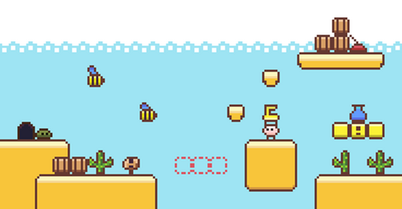 Simple platformer tileset 8x8 and 16x16 by m-beedesign