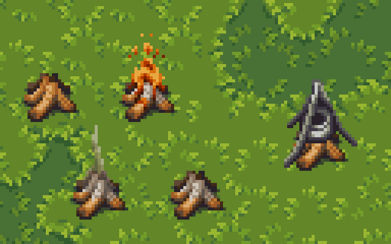Pixel Art Object Set - Traveler's Camp by Seliel the Shaper