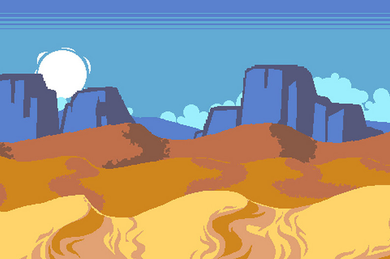 Desert Game Tileset Pixel Art by Free Game Assets (GUI, Sprite, Tilesets)