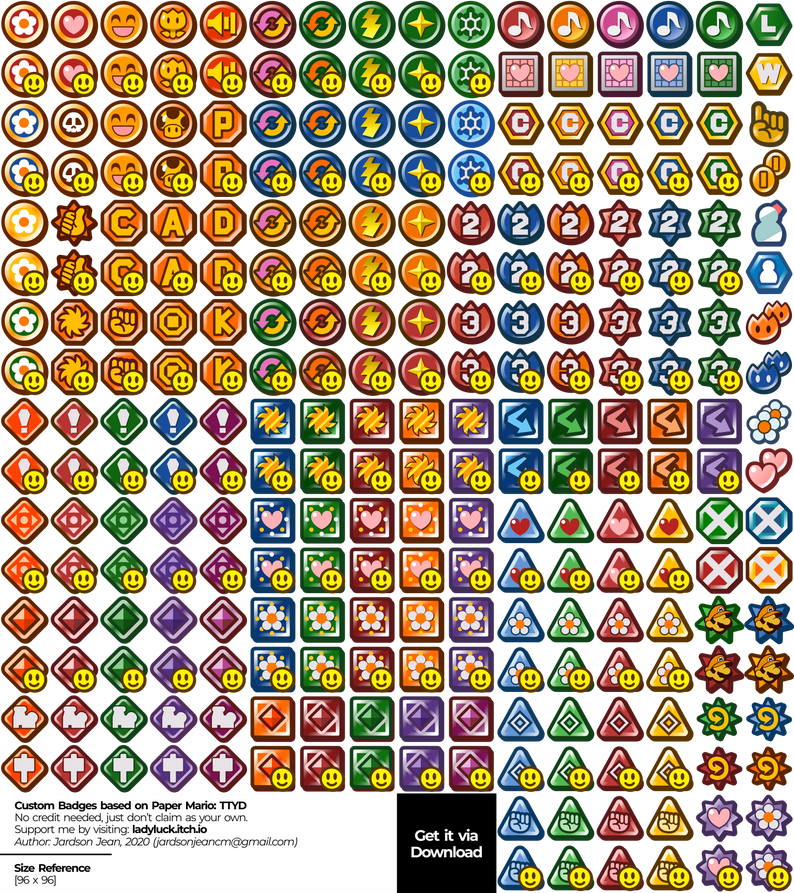 Custom Badges based on Paper Mario: TTYD by LadyLuck