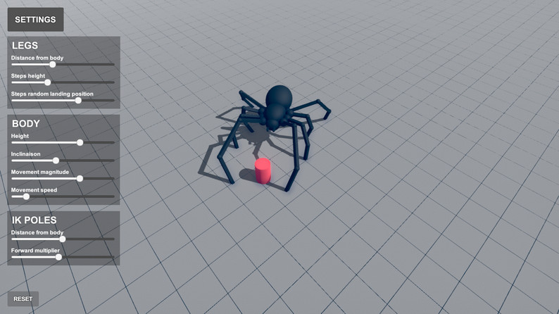 Procedurally Animated Spider by Robin Six