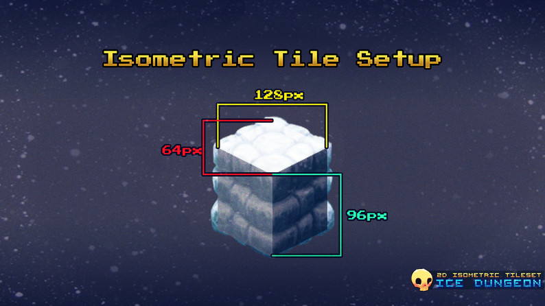 2D Isometric Tileset: Ice Dungeon by Golden Skull Art