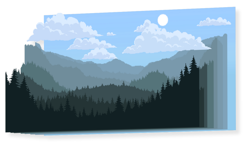 Parallax Looping Pixel art Mountain Background pack by Digital Moons