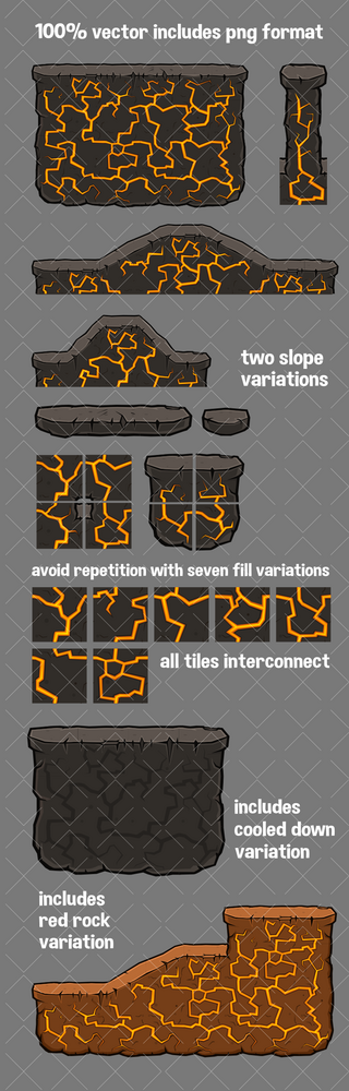 Lava tileset by Robert Brooks - gamedeveloperstudio.com