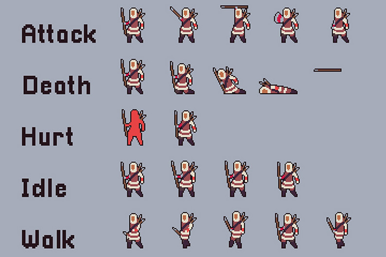 Snow Enemy 2D Sprites Pixel Art by Free Game Assets (GUI, Sprite, Tilesets)