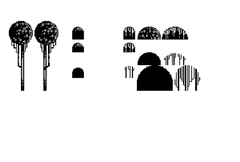 Free 1 Bit Pixel Art Forest by edermunizz