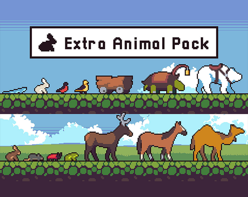 Pixel Art Animal Sprite Sheets by Free Game Assets (GUI, Sprite, Tilesets)