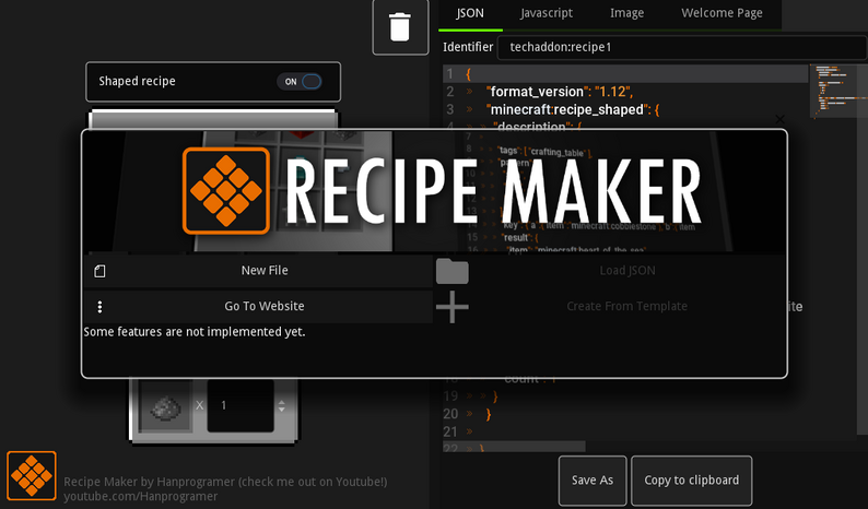 Crafting Table Recipe Maker by Hanprogramer