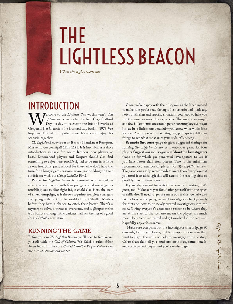The Lightless Beacon by Chaosium