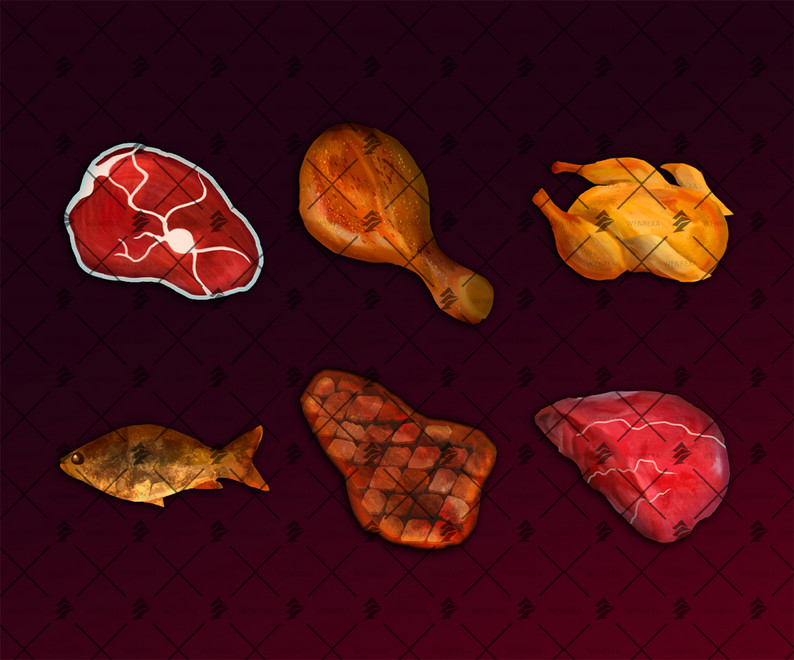 Assets Free: UI Resource Icons [Food Meat] by Wenrexa
