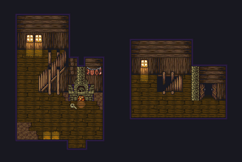 Pixel Art Tileset - Timber Roof Home by Seliel the Shaper