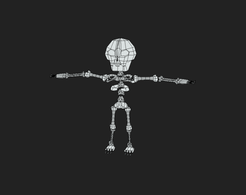Free Animated Cartoon Low-Poly Skeleton by Overaction Game Studio