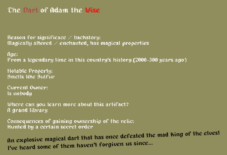 Relic and Artifact Generator by superobot1