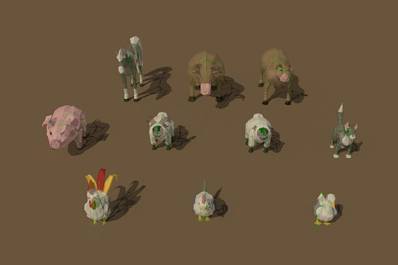 Animals Farm 3D Low Poly Pack by Free Game Assets (GUI, Sprite, Tilesets)