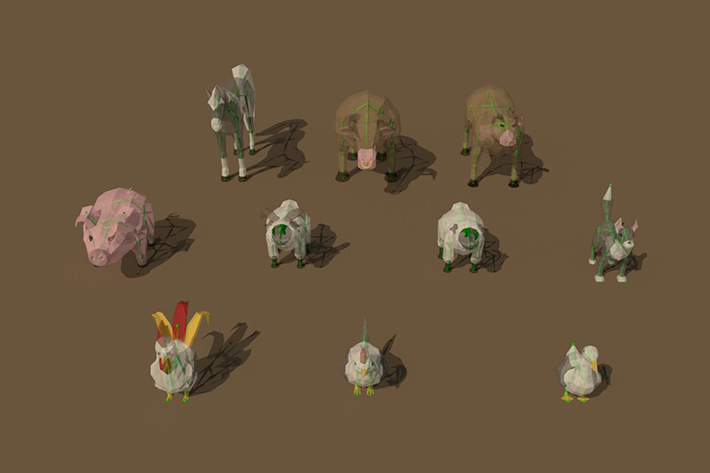 Animals Farm 3D Low Poly Pack by Free Game Assets (GUI, Sprite, Tilesets)