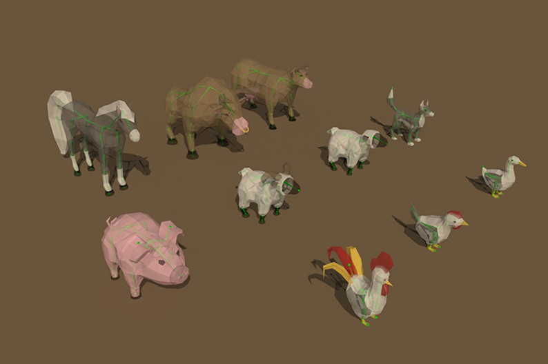Animals Farm 3D Low Poly Pack by Free Game Assets (GUI, Sprite, Tilesets)