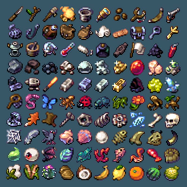 Pixel Fantasy RPG Icons Survival, Alchemy, Mining 16x16 by Thomas ...