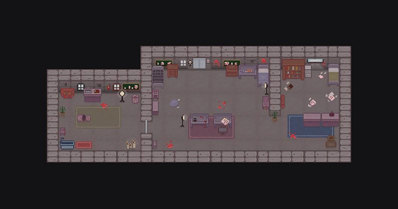 Asylum/Hotel Horror pixel art assets by Amanda Alves