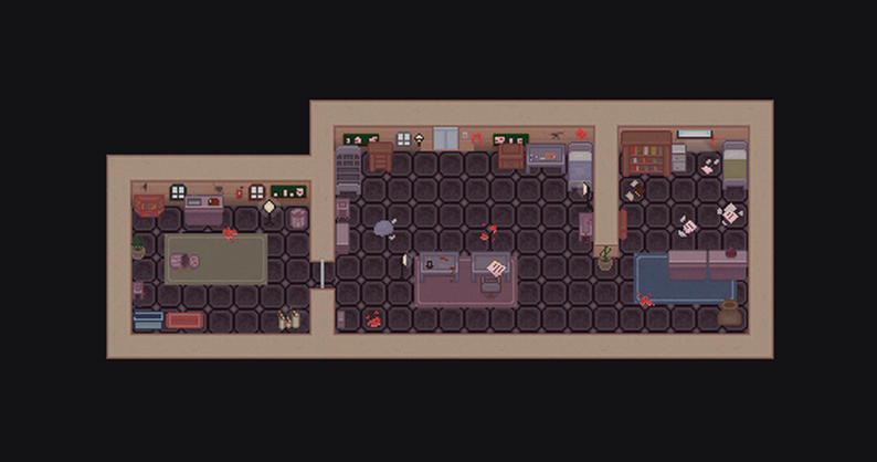 Asylum/Hotel Horror pixel art assets by Amanda Alves