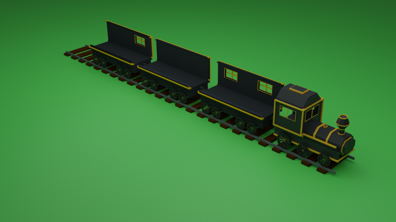 Steam Train - Low-Poly by Rick237