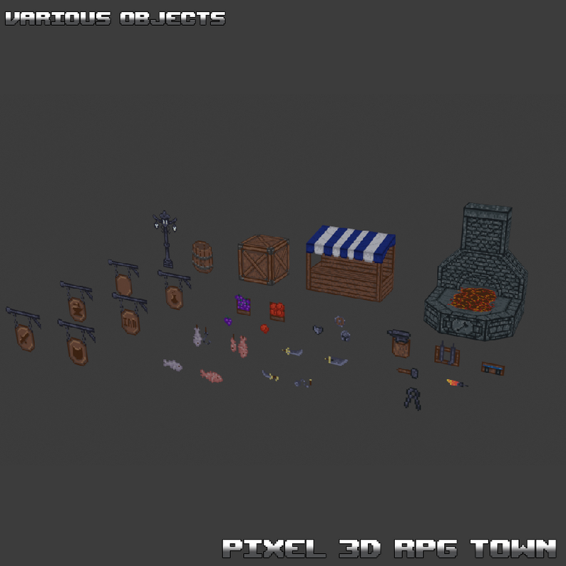 Pixel 3D RPG Town Pack by Ultimate_End