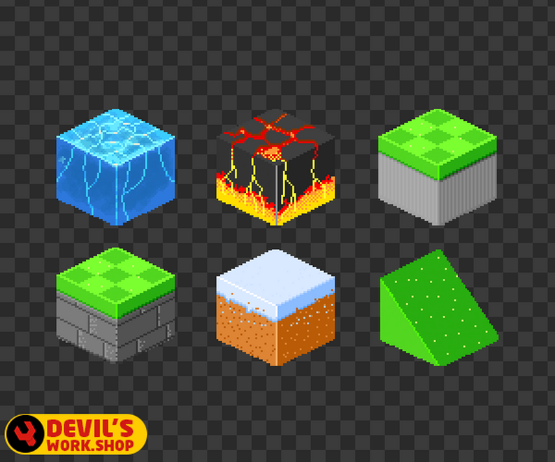 Isometric Tiles - Pixel Art by DevilsWork.shop
