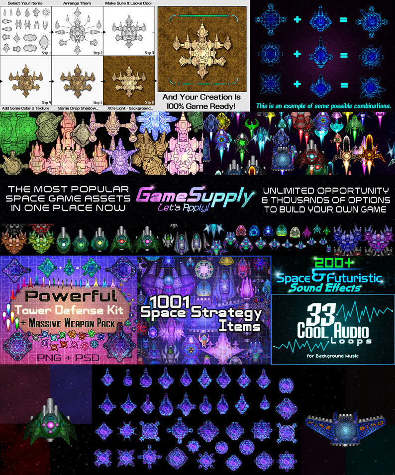 Ultimate Space Game Mega Asset Pack (8000+ Items: Music + SFX + BG ...