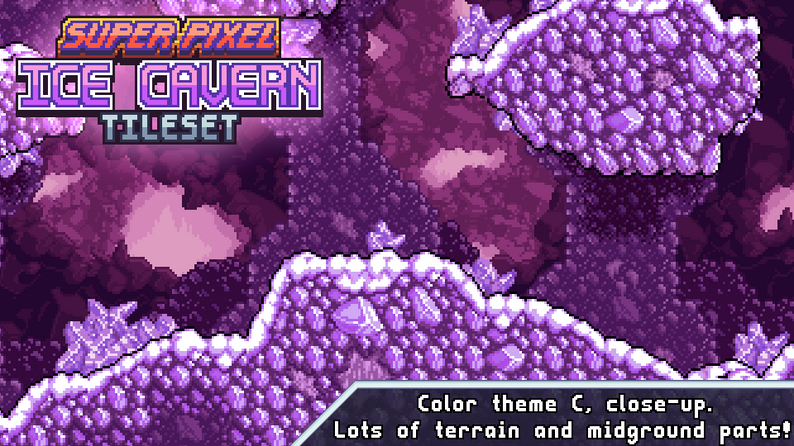 Super Pixel Ice Cavern Tileset by unTied Games