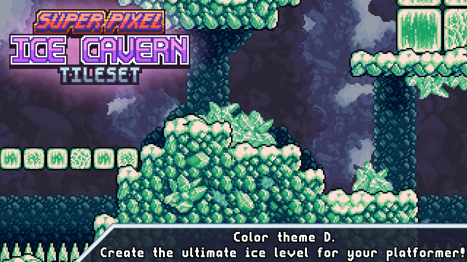 Super Pixel Ice Cavern Tileset by unTied Games