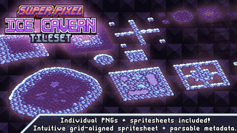 Super Pixel Ice Cavern Tileset by unTied Games