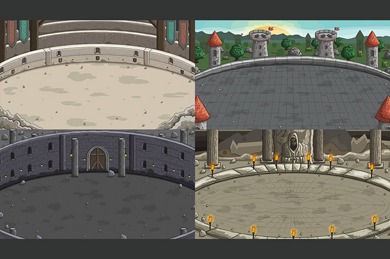 Battle Arena Game Backgrounds by Free Game Assets (GUI, Sprite, Tilesets)