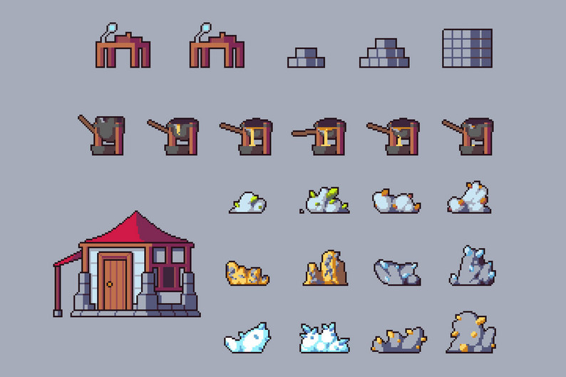 Mining and Founding Game Assets Pack by Free Game Assets (GUI, Sprite ...