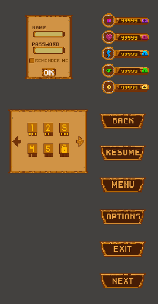Wooden Pixel UI by NYKNCK