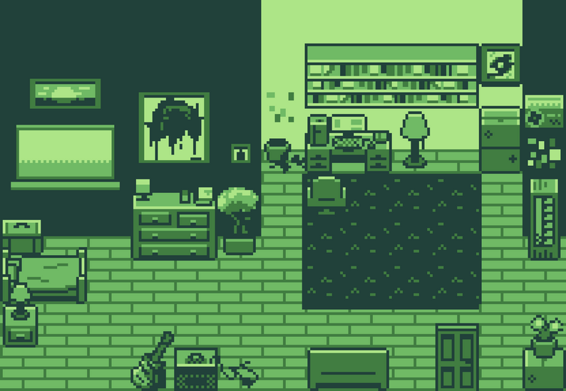 GameBoy Style Home Interior Tileset by MonkeyImage