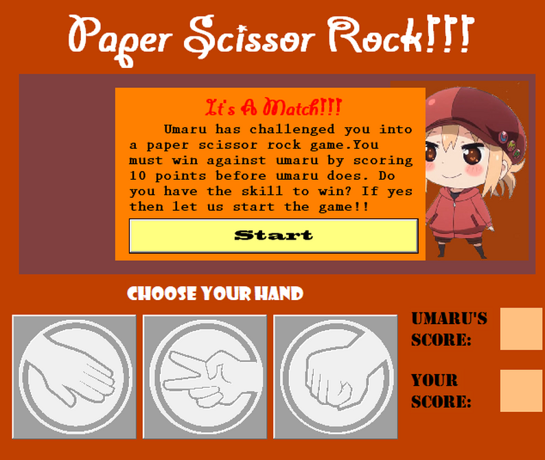 Rock Papers Scissor Game with Umaru-Chan! by chrystarin