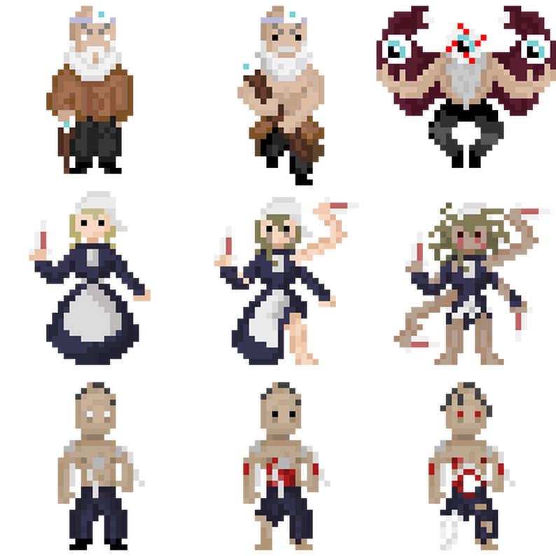 TopDown Horror Pixel Art Characters Sprites by Maranza