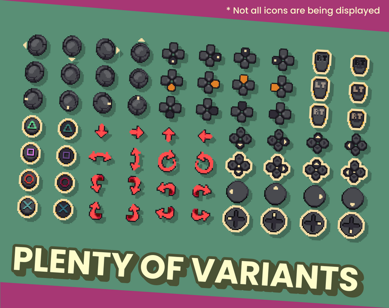 PixelArt Gamepad Mega Pack by oworowo (Gabriel Cortabraz)