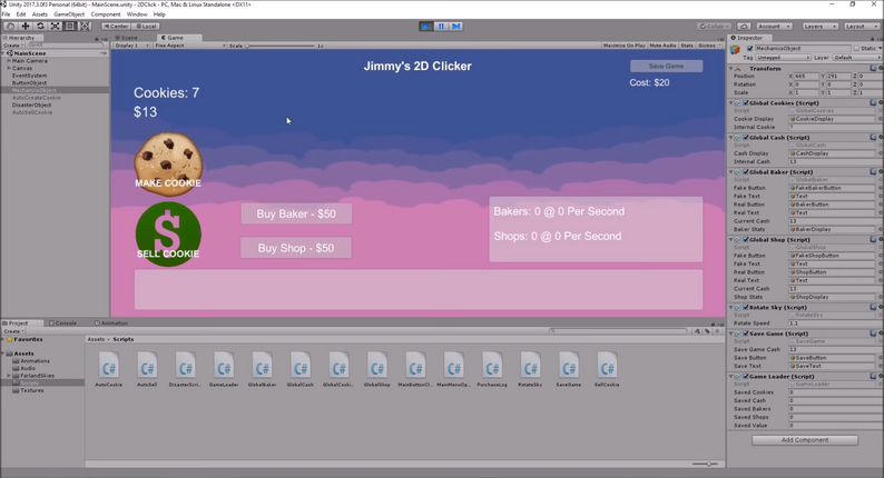 Cookie Clicker Game Unity Project Source Code by Jimmy Vegas Game Studios