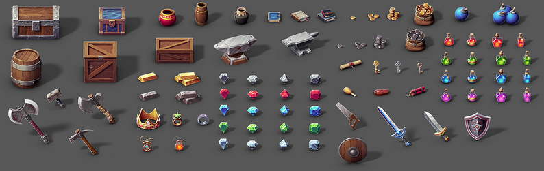 2D Hand Painted Asset Pack 1 by alexsollazzo