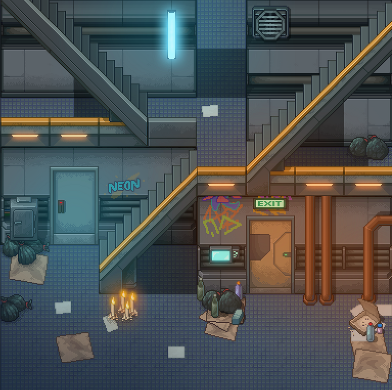 Winlu Cyberpunk Tileset - Interior by WinLu